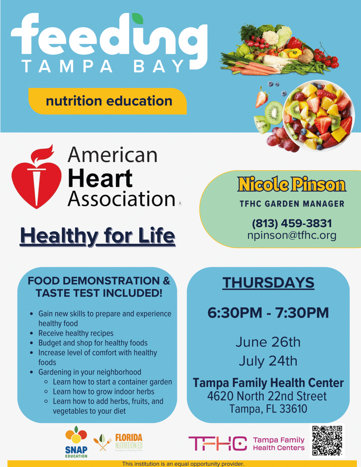TFHC Community Garden + Feeding Tampa Bay Healthy for Life Nutrition ...
