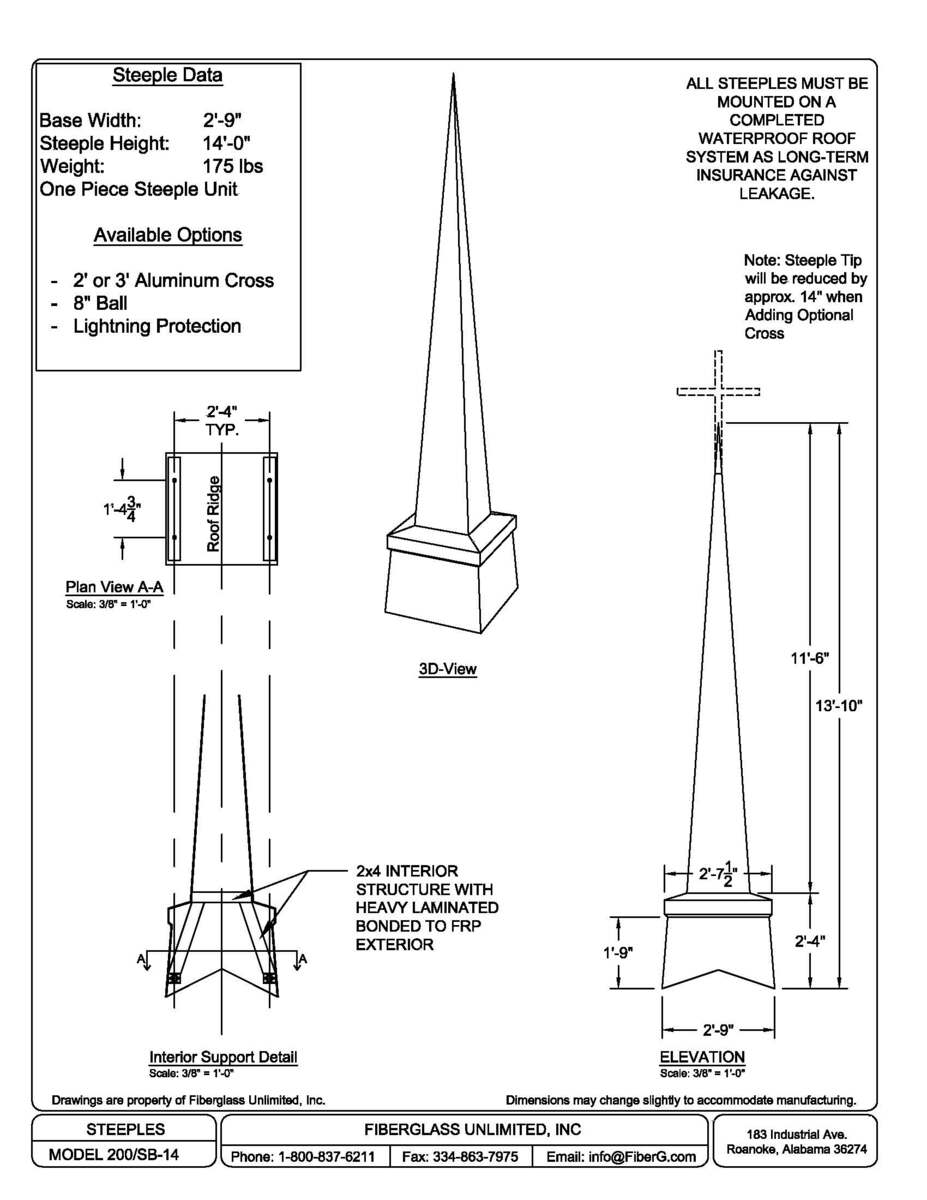 Steeple 200 (SB14) | Church Steeples